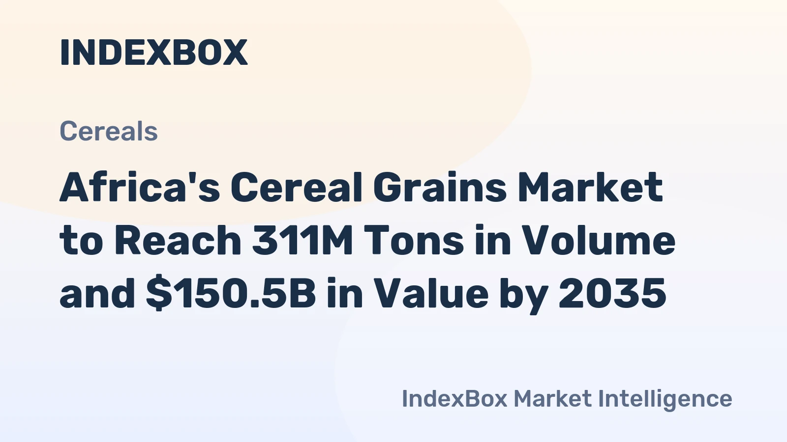 Africa's Cereal Grains Market to Reach 311M Tons in Volume and $150.5B in Value by 2035