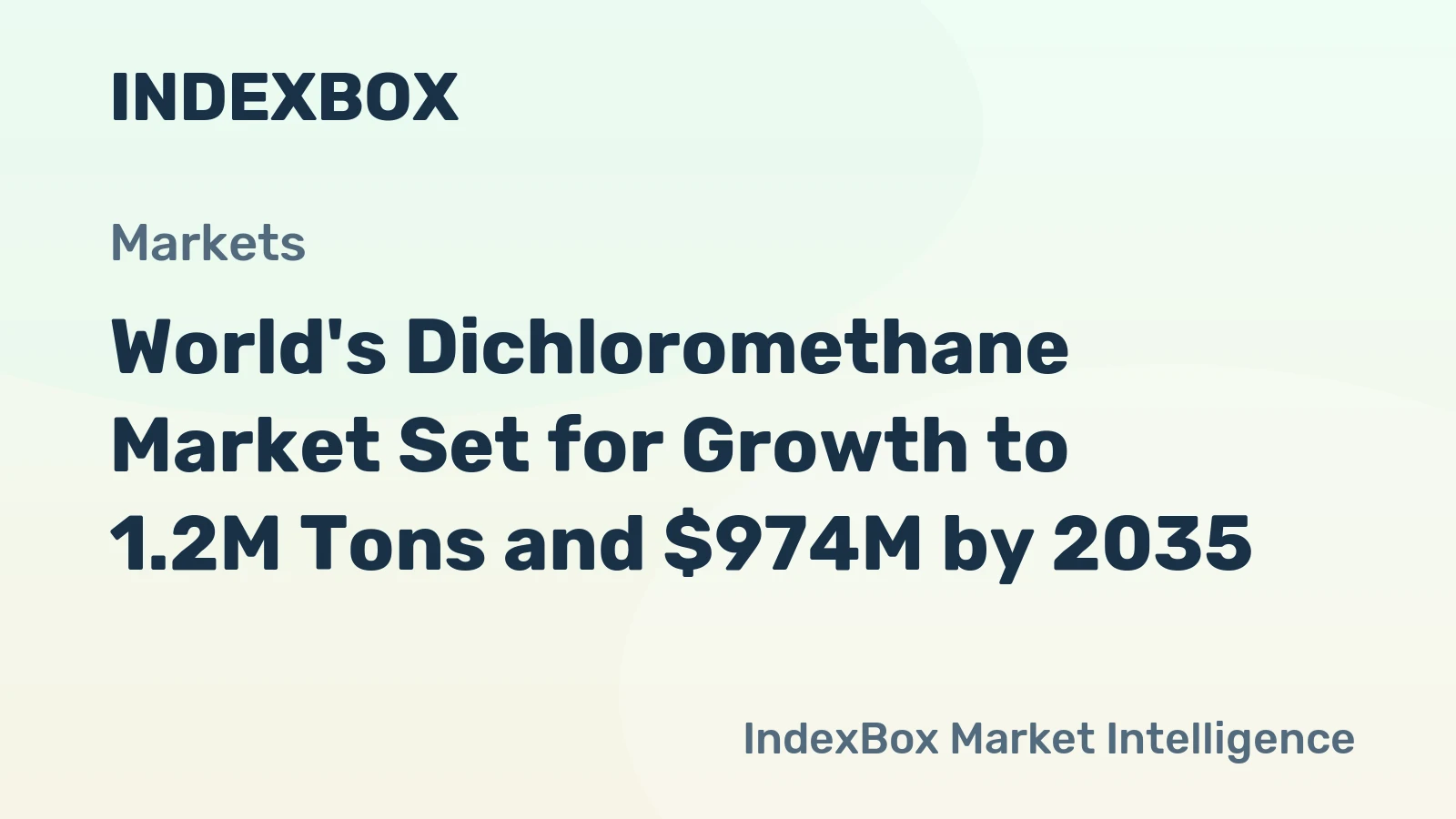 World's Dichloromethane Market Set for Growth to 1.2M Tons and $974M by 2035