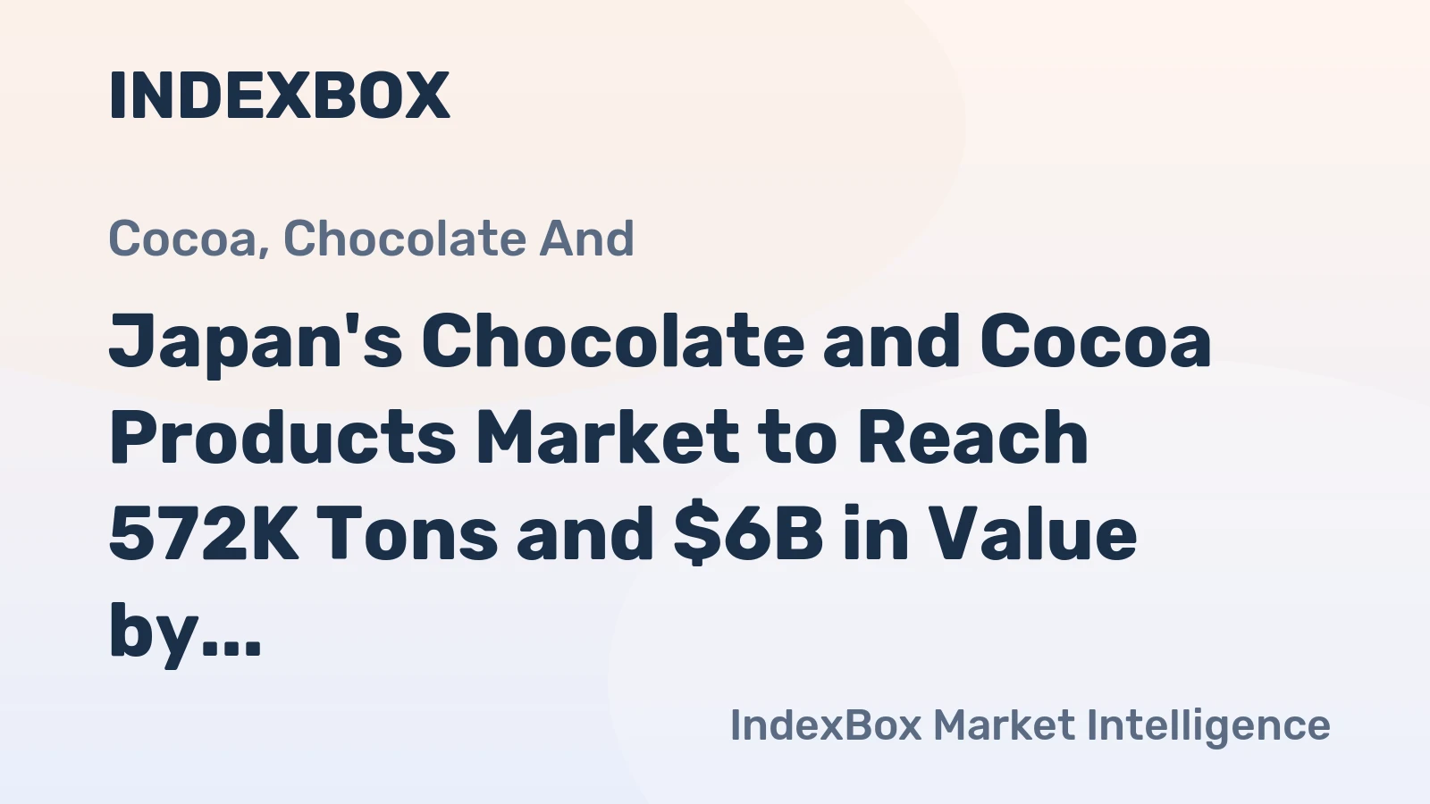 Japan's Chocolate and Cocoa Products Market to Reach 572K Tons and $6B in Value by 2035