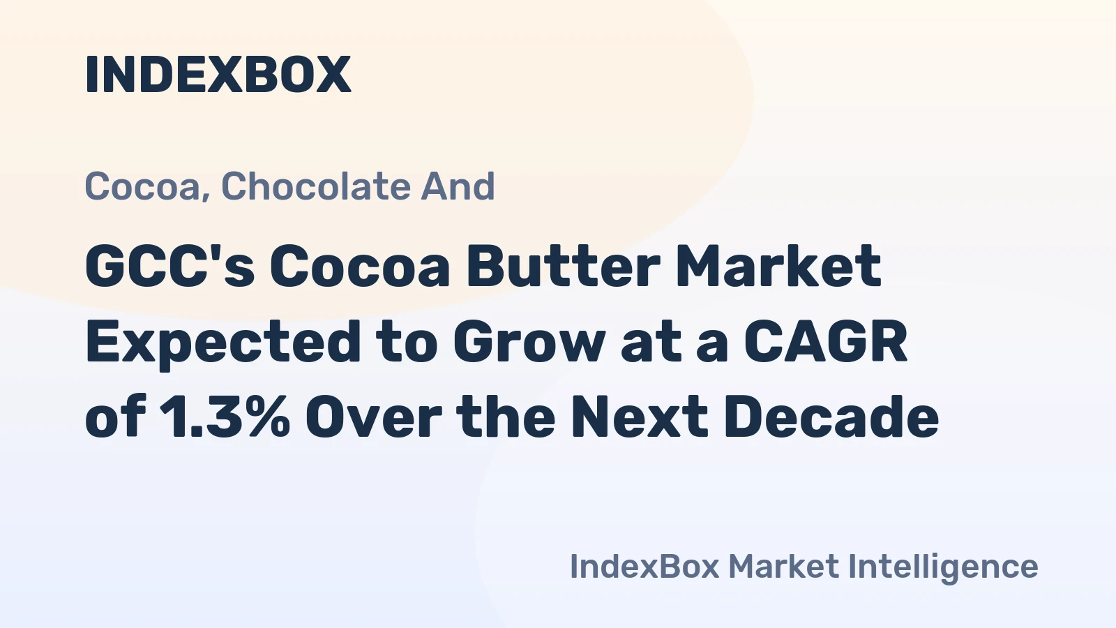 GCC's Cocoa Butter Market Expected to Grow at a CAGR of 1.3% Over the Next Decade