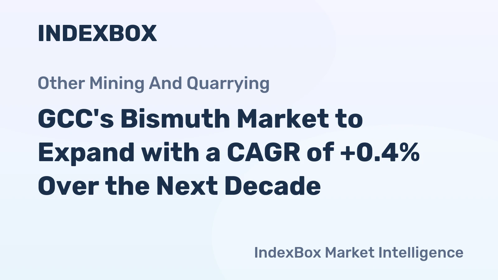GCC's Bismuth Market to Expand with a CAGR of +0.4% Over the Next Decade