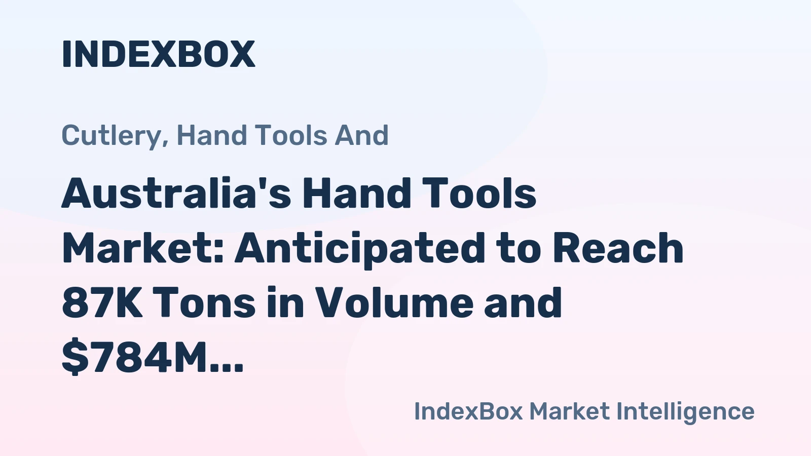 Australia's Hand Tools Market: Anticipated to Reach 87K Tons in Volume and $784M in Value by 2035