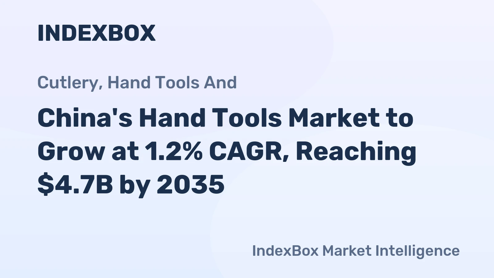 China's Hand Tools Market to Grow at 1.2% CAGR, Reaching $4.7B by 2035
