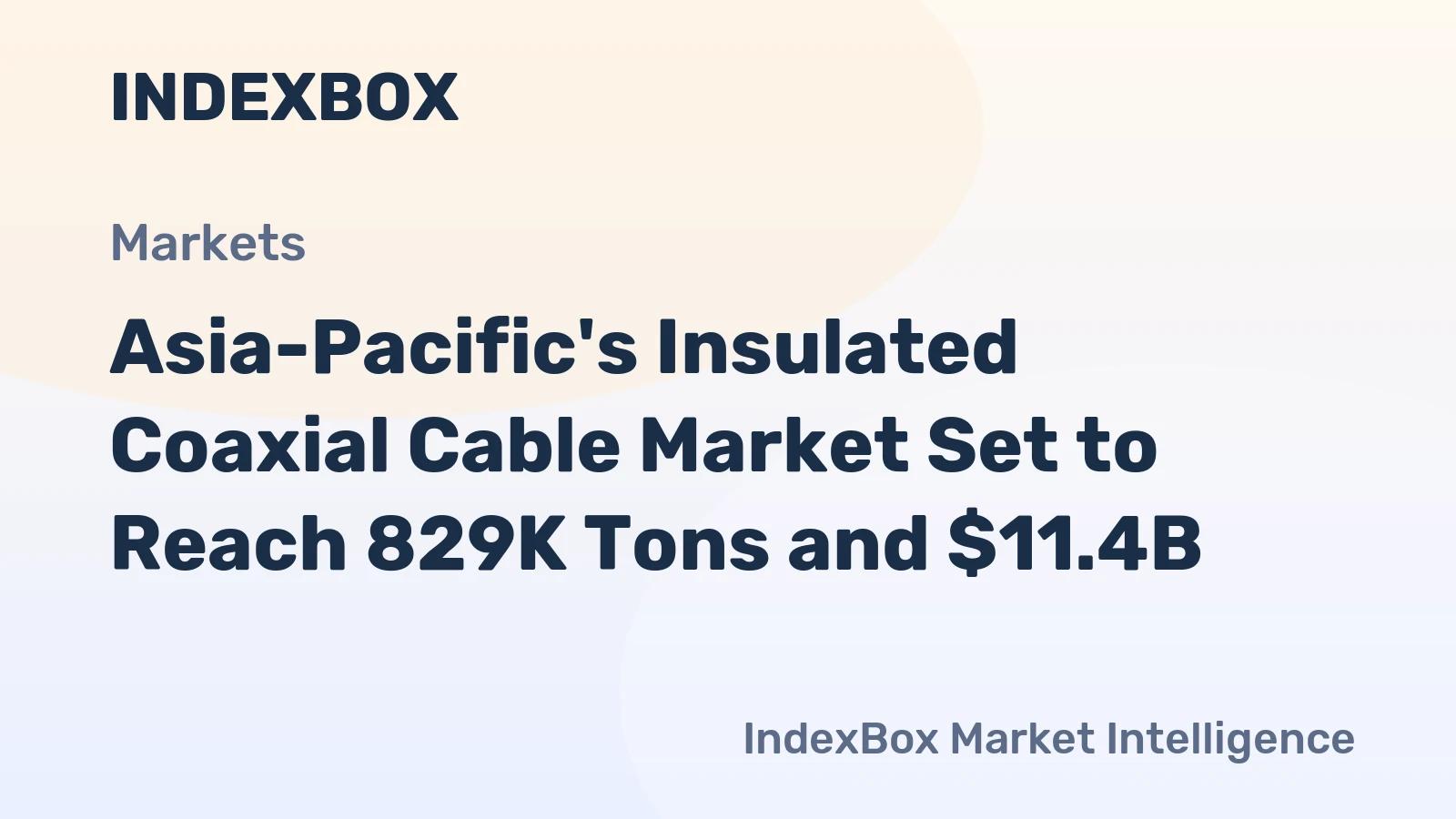 Asia-Pacific's Insulated Coaxial Cable Market Set to Reach 829K Tons and $11.4B