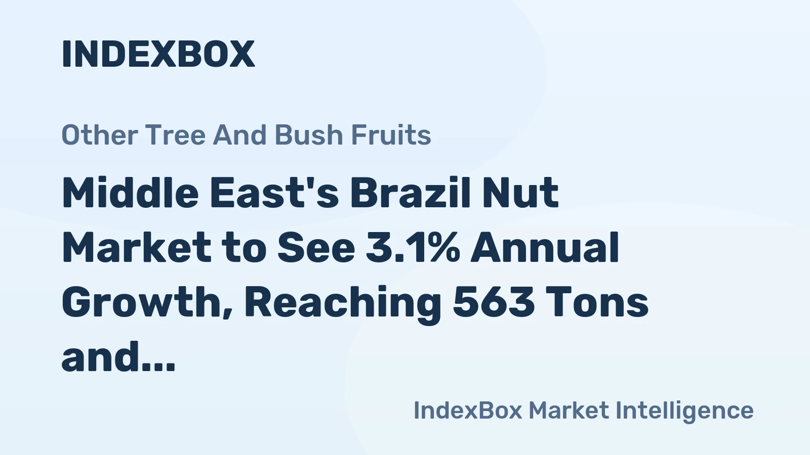 Middle East's Brazil Nut Market to See 3.1% Annual Growth, Reaching 563 Tons and $2.3M by 2035