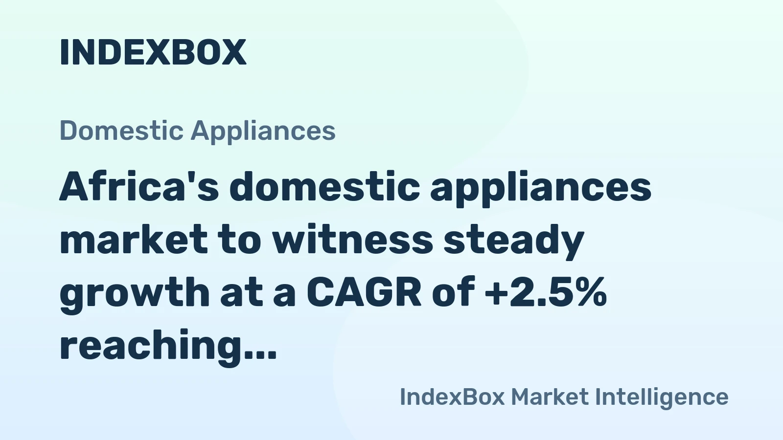 Africa's domestic appliances market to witness steady growth at a CAGR of +2.5% reaching 404M units by 2035