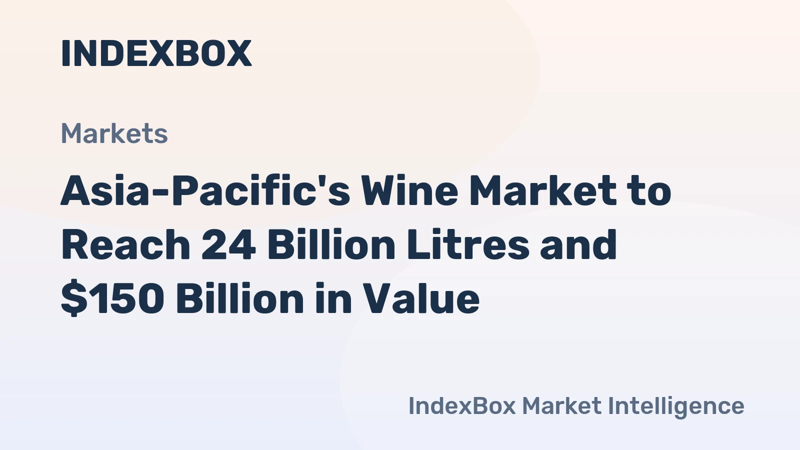 Asia-Pacific's Wine Market to Reach 24 Billion Litres and $150 Billion in Value