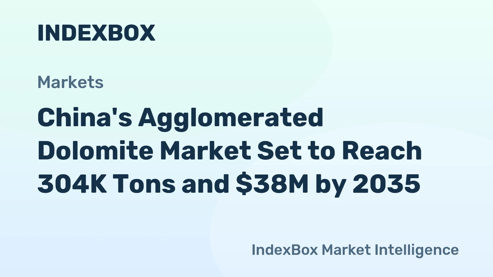 China's Agglomerated Dolomite Market Set to Reach 304K Tons and $38M by 2035