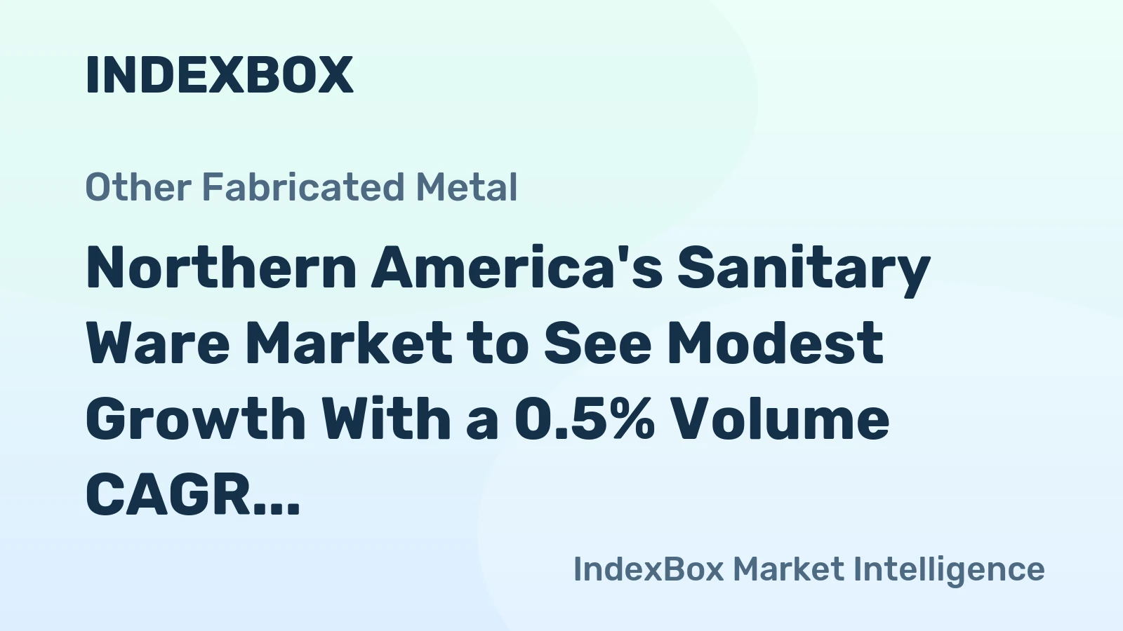 Northern America's Sanitary Ware Market to See Modest Growth With a 0.5% Volume CAGR Through 2035