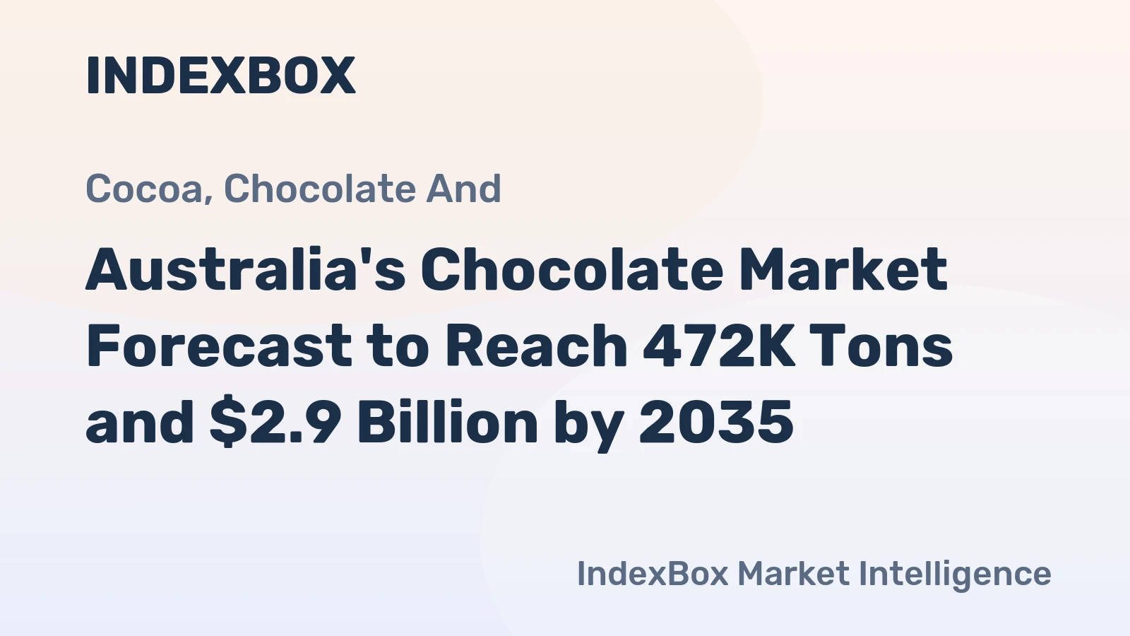Australia's Chocolate Market Forecast to Reach 472K Tons and $2.9 Billion by 2035