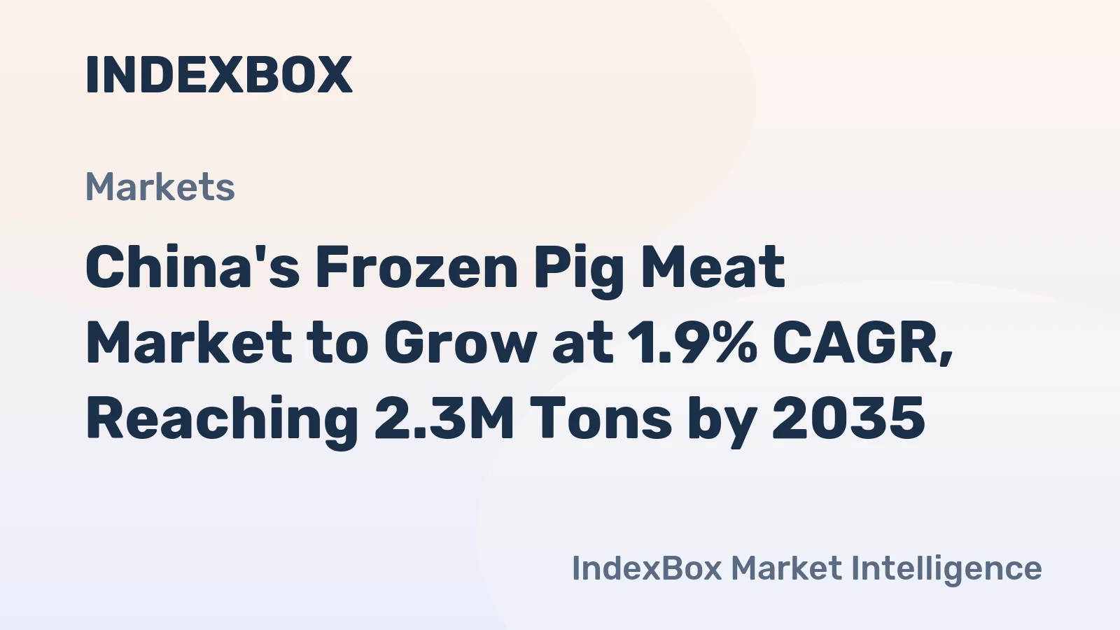China's Frozen Pig Meat Market to Grow at 1.9% CAGR, Reaching 2.3M Tons by 2035