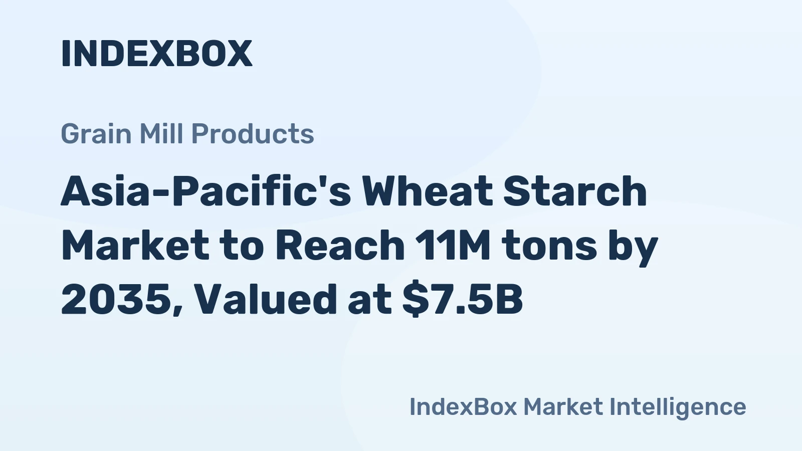 Asia-Pacific's Wheat Starch Market to Reach 11M tons by 2035, Valued at $7.5B