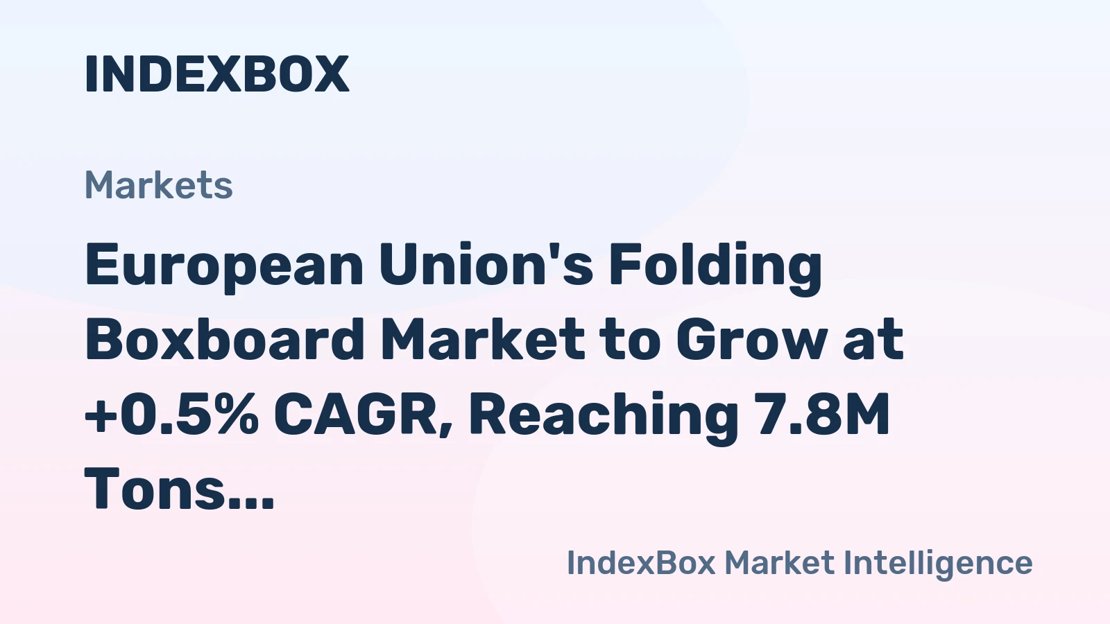 European Union's Folding Boxboard Market to Grow at +0.5% CAGR, Reaching 7.8M Tons by 2035