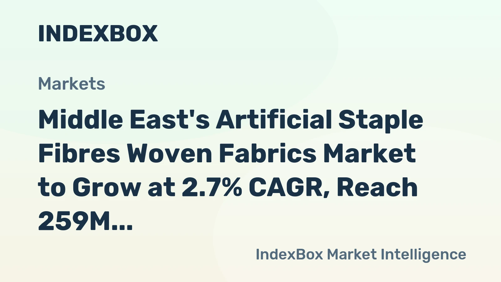 Middle East's Artificial Staple Fibres Woven Fabrics Market to Grow at 2.7% CAGR, Reach 259M Square Meters by 2035