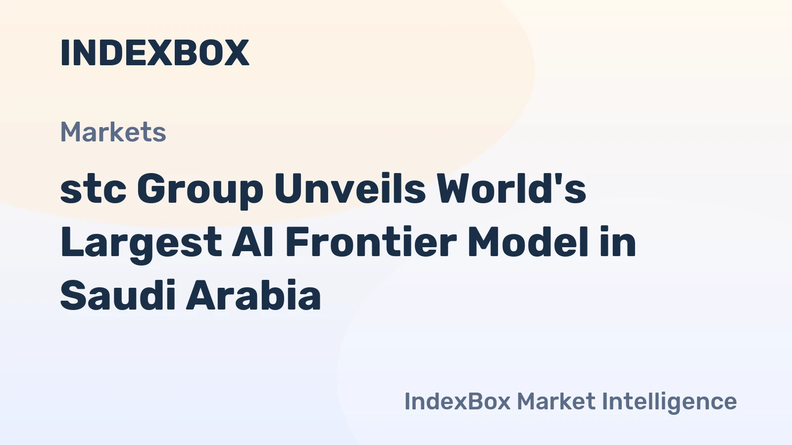 stc Group Unveils World's Largest AI Frontier Model in Saudi Arabia
