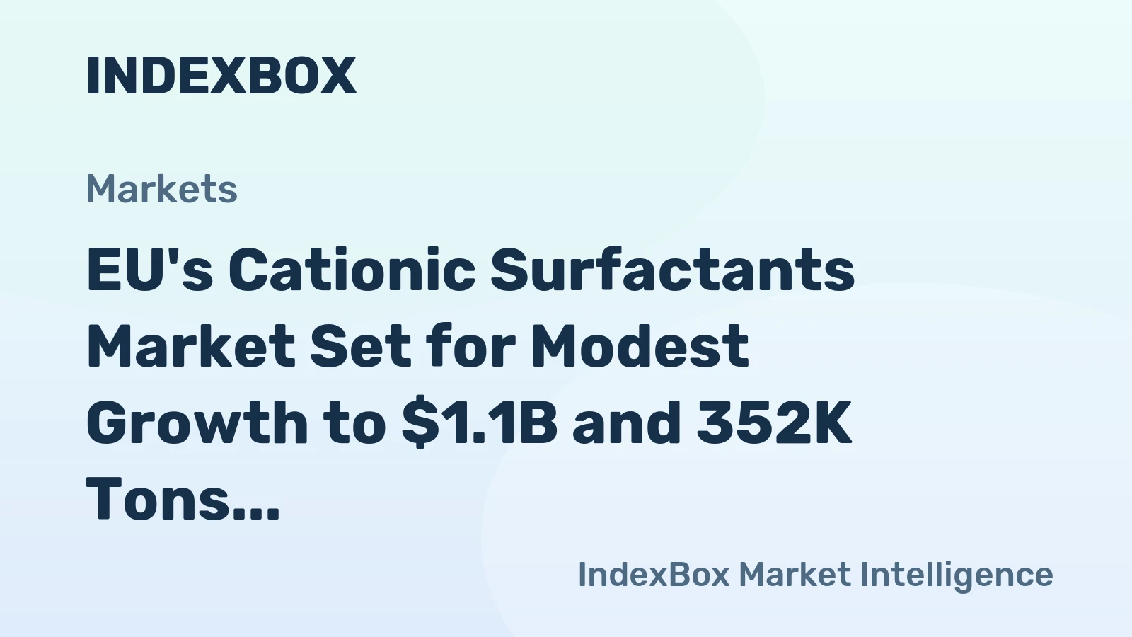 EU's Cationic Surfactants Market Set for Modest Growth to $1.1B and 352K Tons by 2035