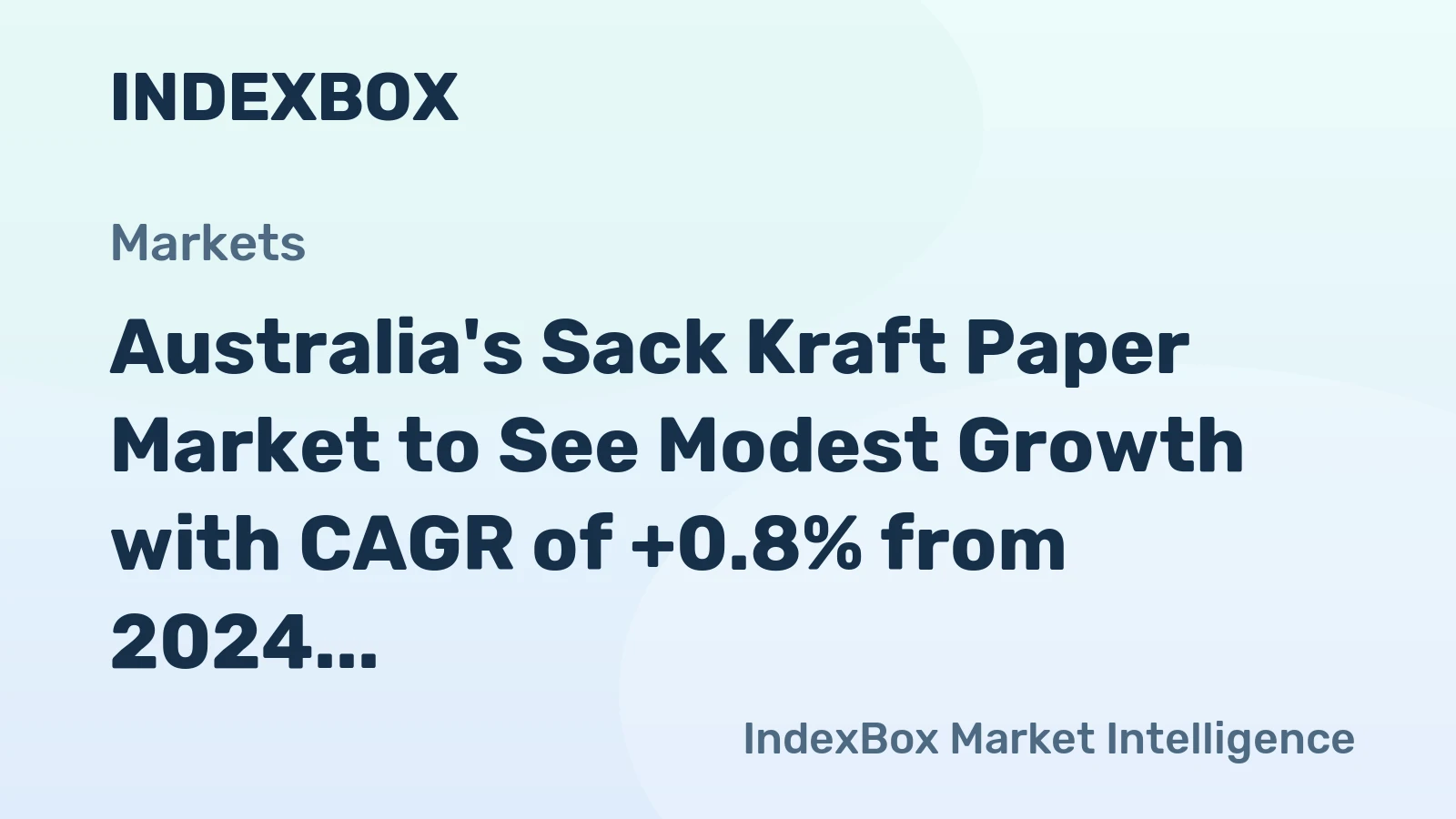Australia's Sack Kraft Paper Market to See Modest Growth with CAGR of +0.8% from 2024 to 2035