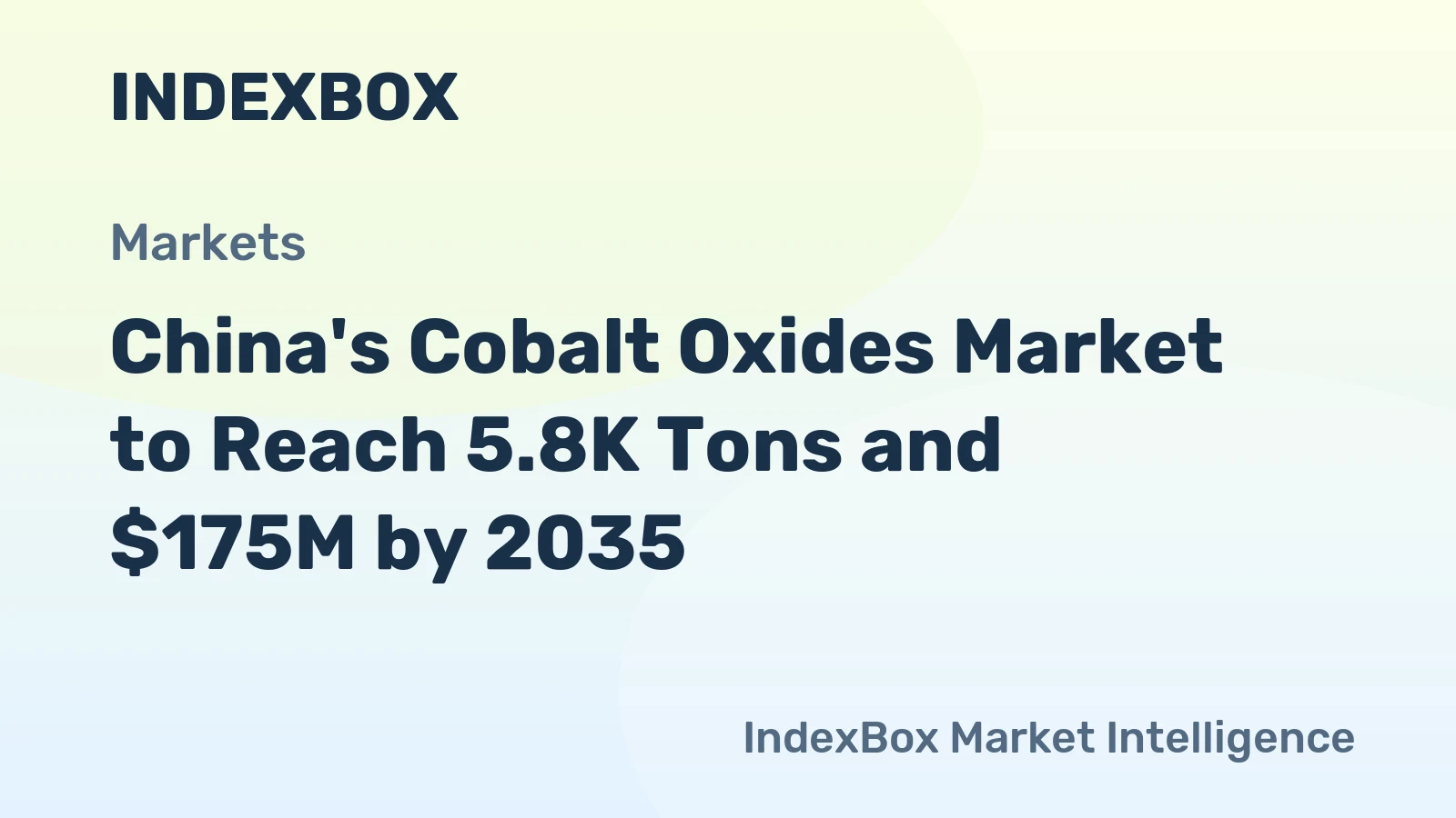 China's Cobalt Oxides Market to Reach 5.8K Tons and $175M by 2035