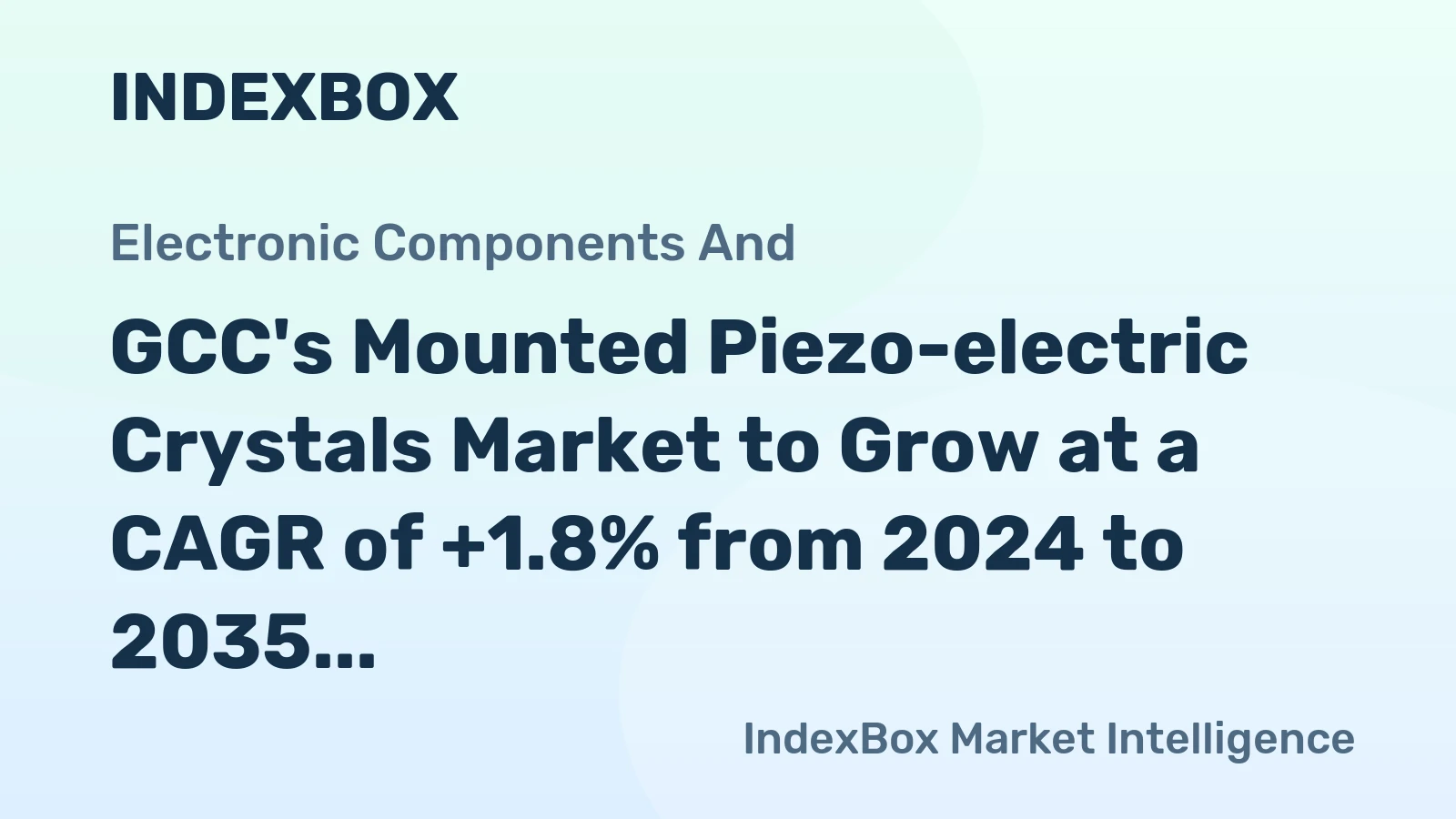 GCC's Mounted Piezo-electric Crystals Market to Grow at a CAGR of +1.8% from 2024 to 2035