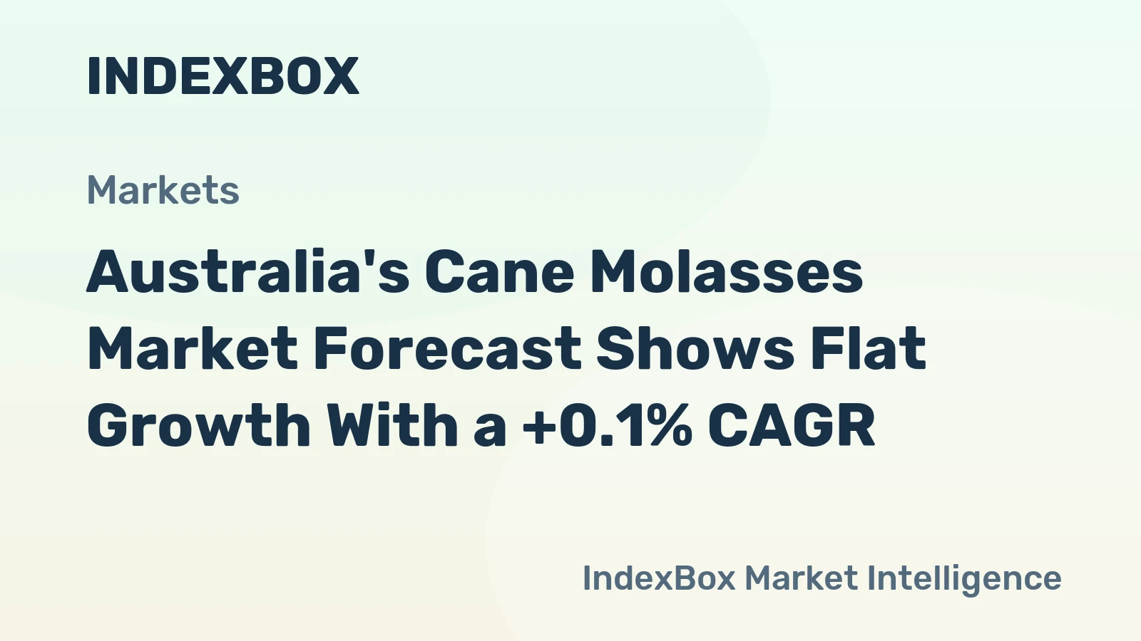Australia's Cane Molasses Market Forecast Shows Flat Growth With a +0.1% CAGR