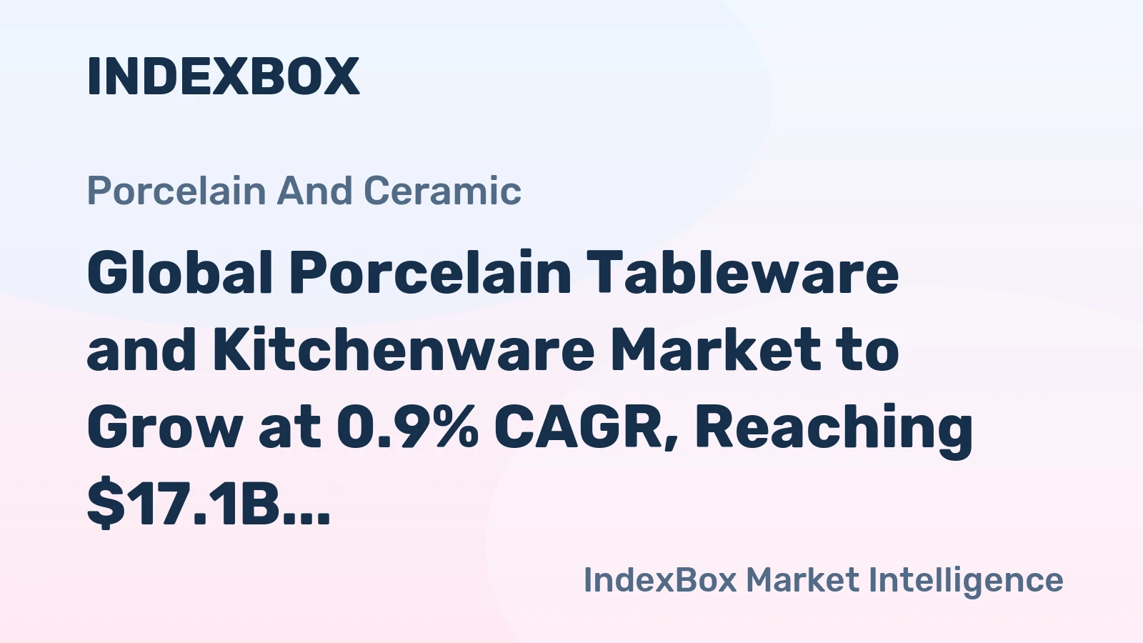 Global Porcelain Tableware and Kitchenware Market to Grow at 0.9% CAGR, Reaching $17.1B by 2035