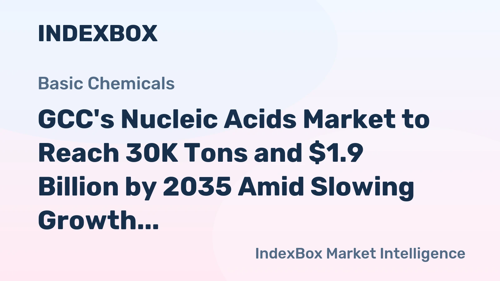 GCC's Nucleic Acids Market to Reach 30K Tons and $1.9 Billion by 2035 Amid Slowing Growth