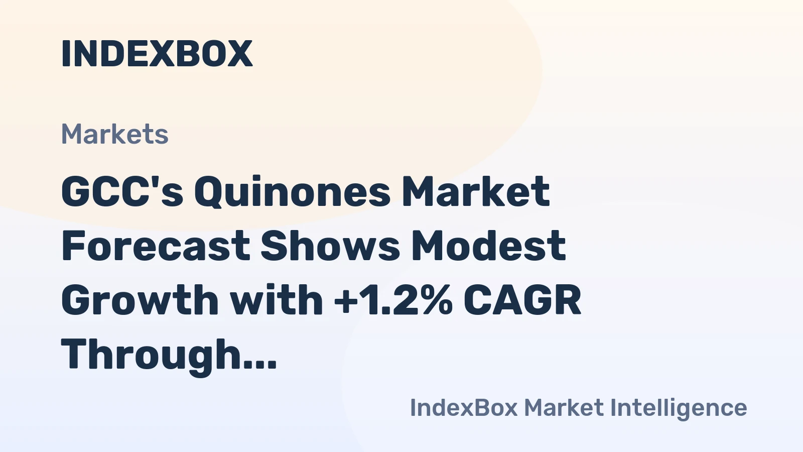 GCC's Quinones Market Forecast Shows Modest Growth with +1.2% CAGR Through 2035