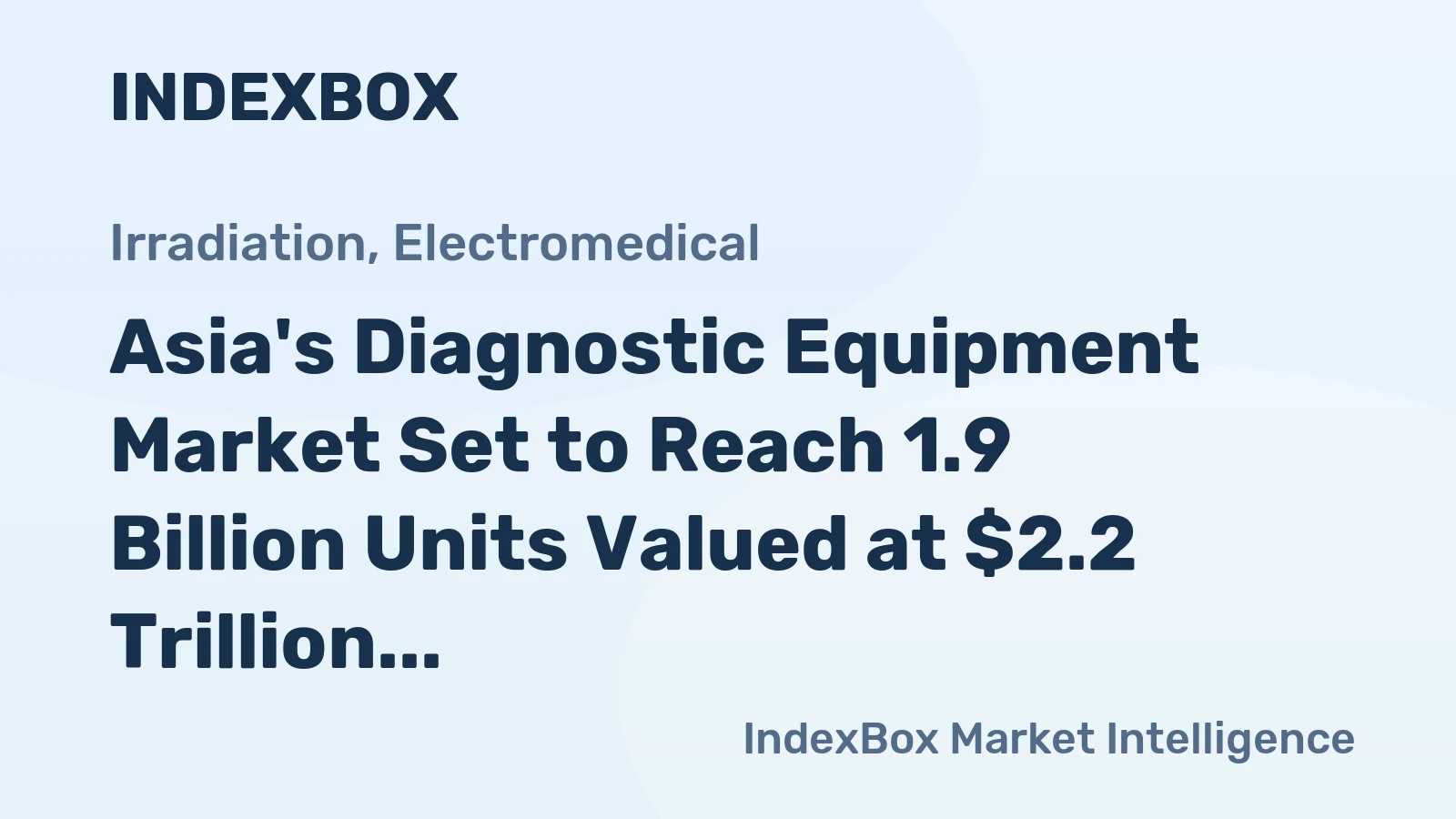 Asia's Diagnostic Equipment Market Set to Reach 1.9 Billion Units Valued at $2.2 Trillion by 2035