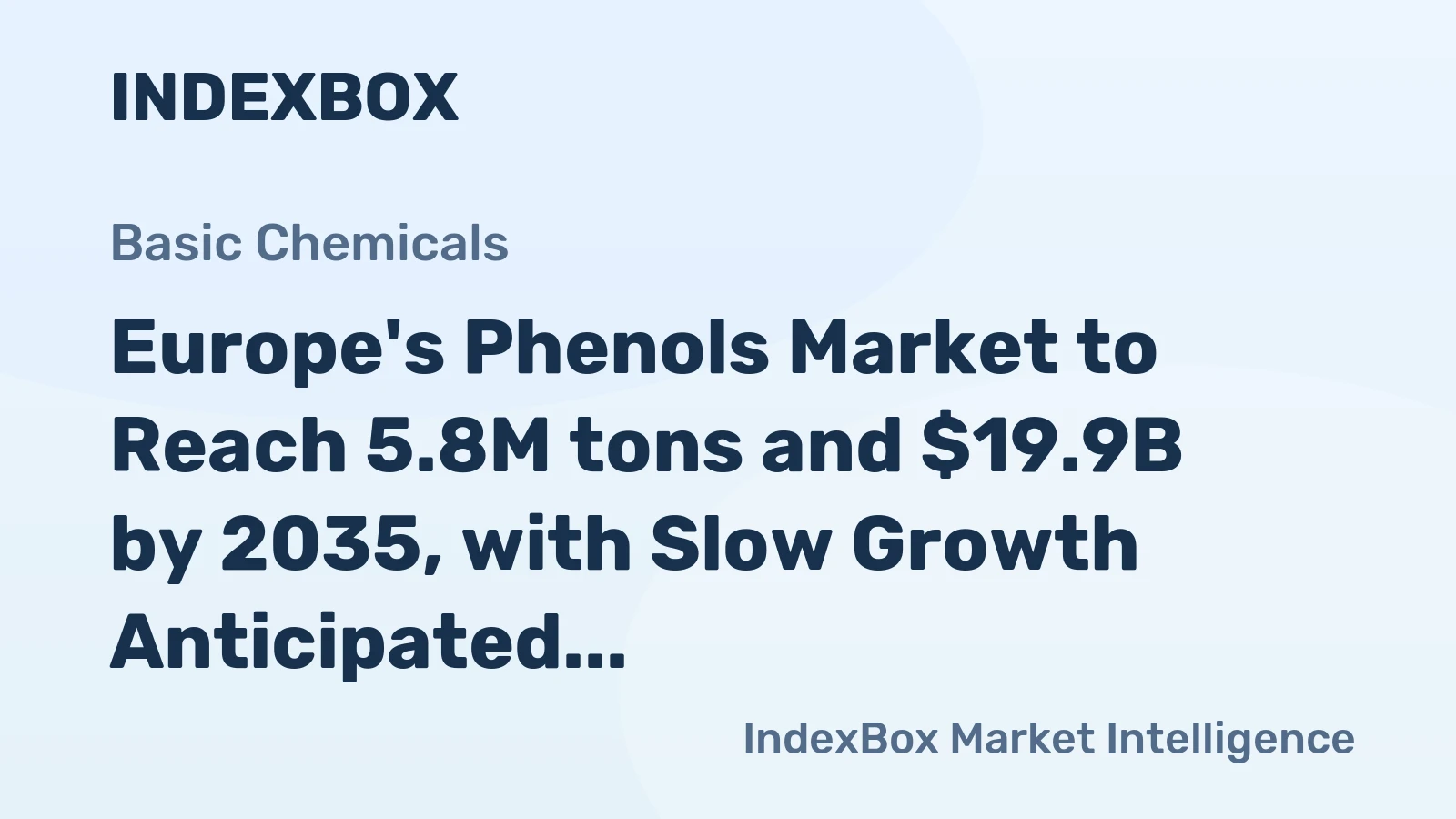 Europe's Phenols Market to Reach 5.8M tons and $19.9B by 2035, with Slow Growth Anticipated