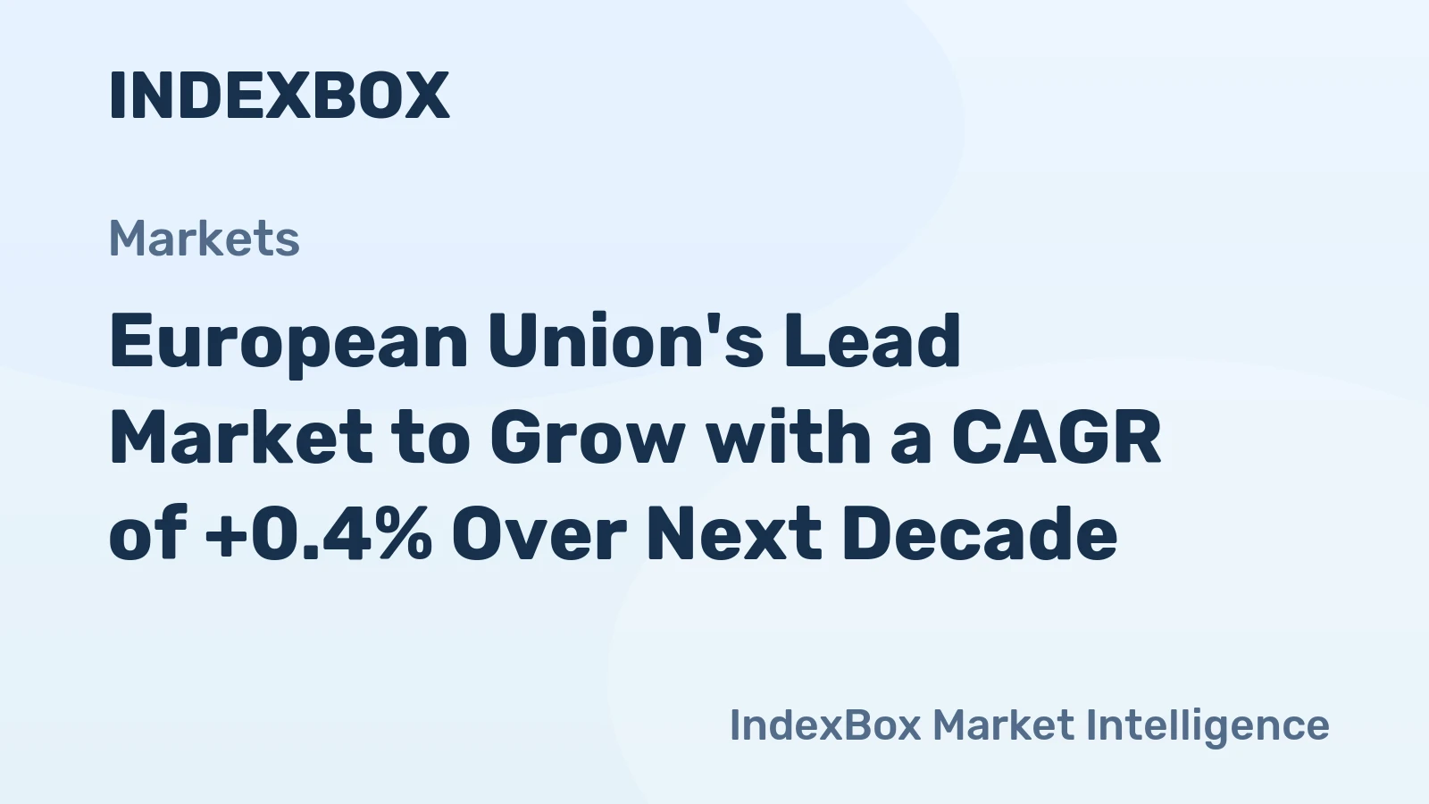 European Union's Lead Market to Grow with a CAGR of +0.4% Over Next Decade