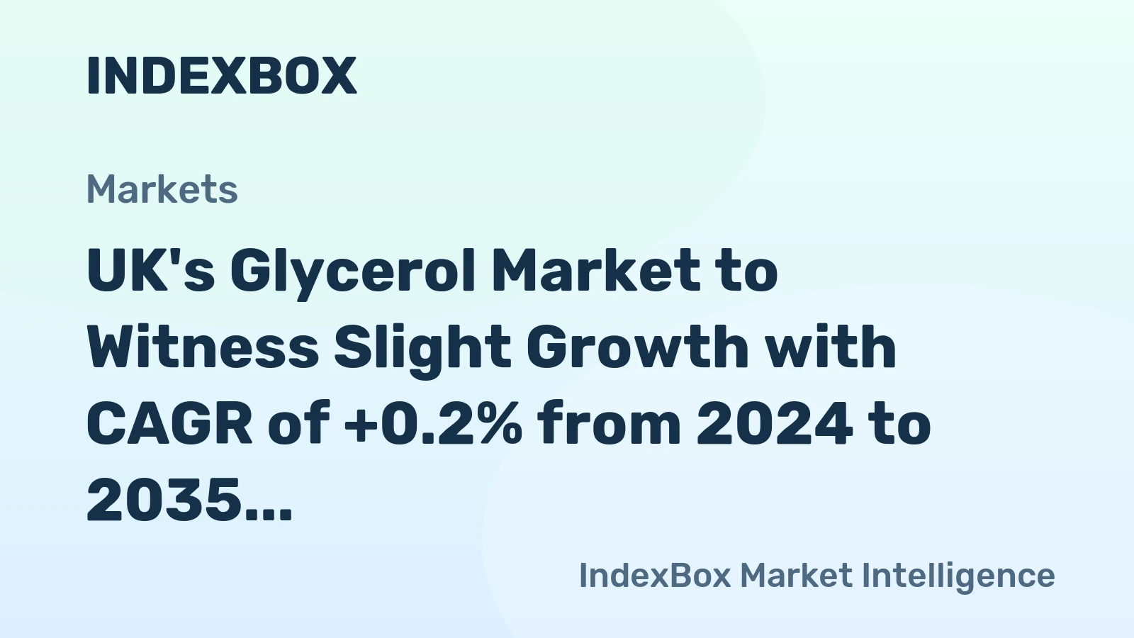 UK's Glycerol Market to Witness Slight Growth with CAGR of +0.2% from 2024 to 2035