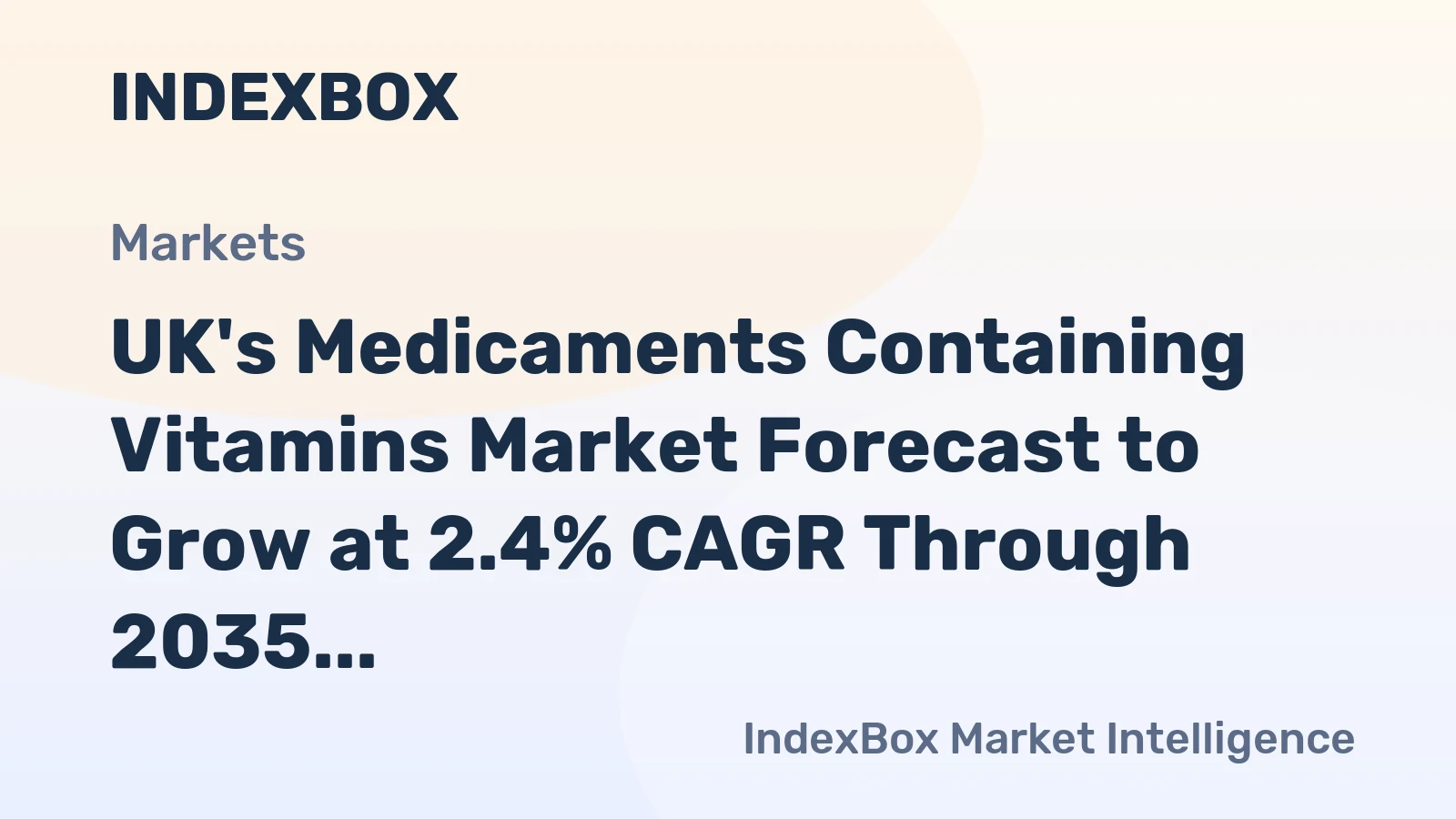 UK's Medicaments Containing Vitamins Market Forecast to Grow at 2.4% CAGR Through 2035