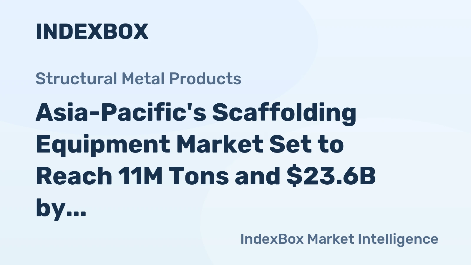 Asia-Pacific's Scaffolding Equipment Market Set to Reach 11M Tons and $23.6B by 2035