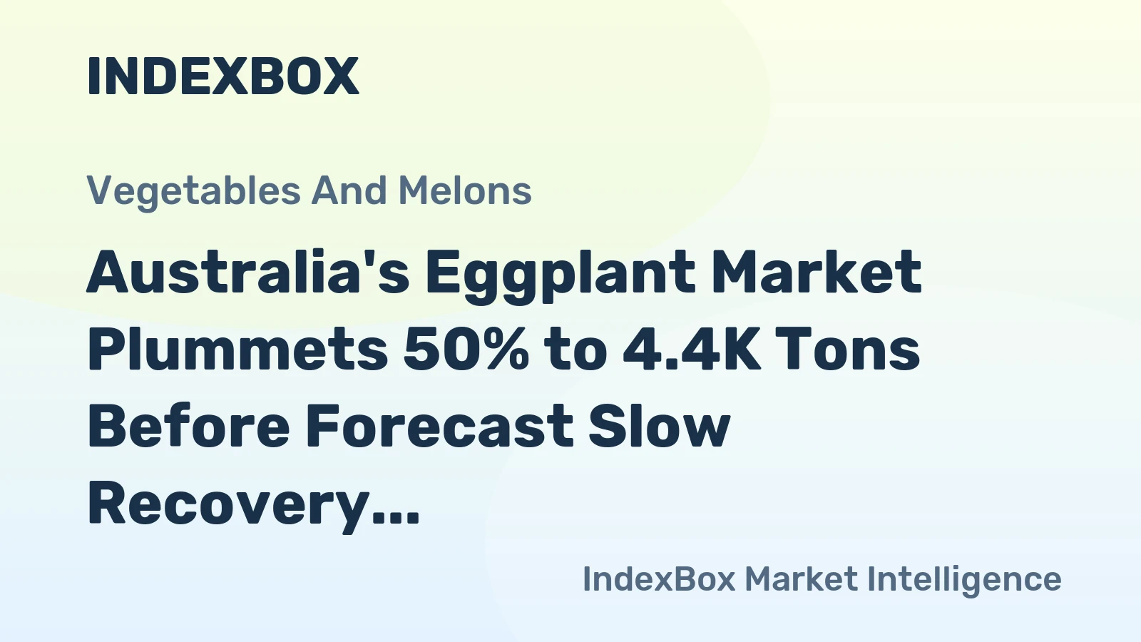 Australia's Eggplant Market Plummets 50% to 4.4K Tons Before Forecast Slow Recovery