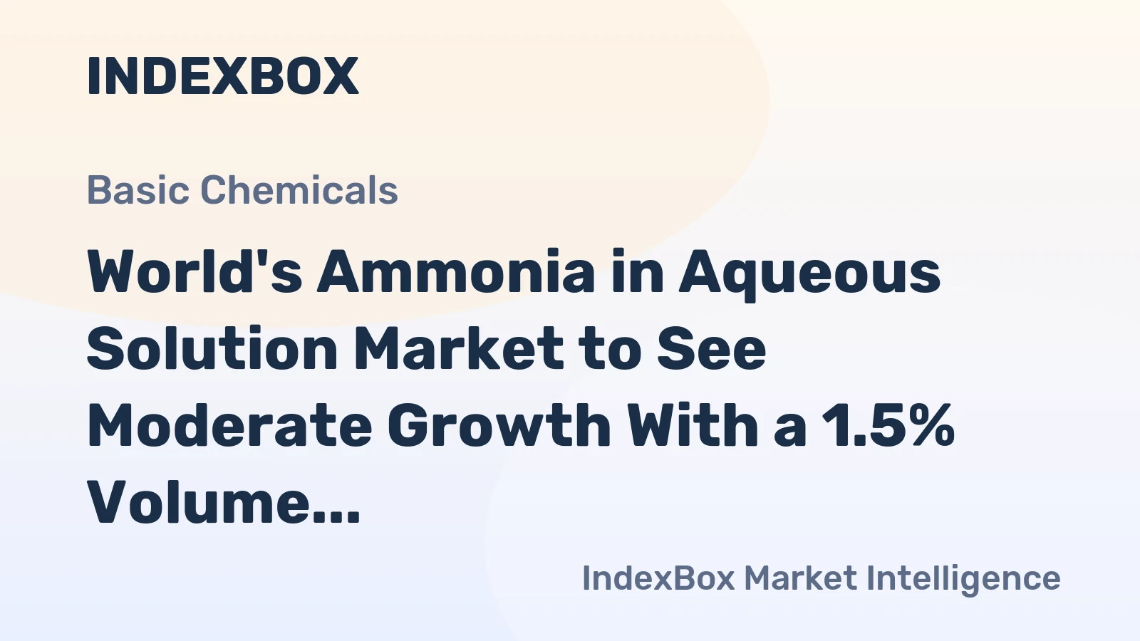 World's Ammonia in Aqueous Solution Market to See Moderate Growth With a 1.5% Volume CAGR Through 2035