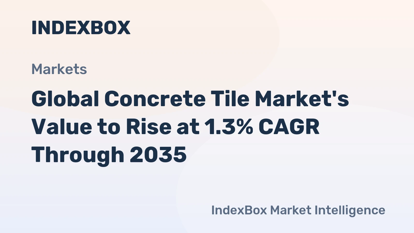 Global Concrete Tile Market's Value to Rise at 1.3% CAGR Through 2035
