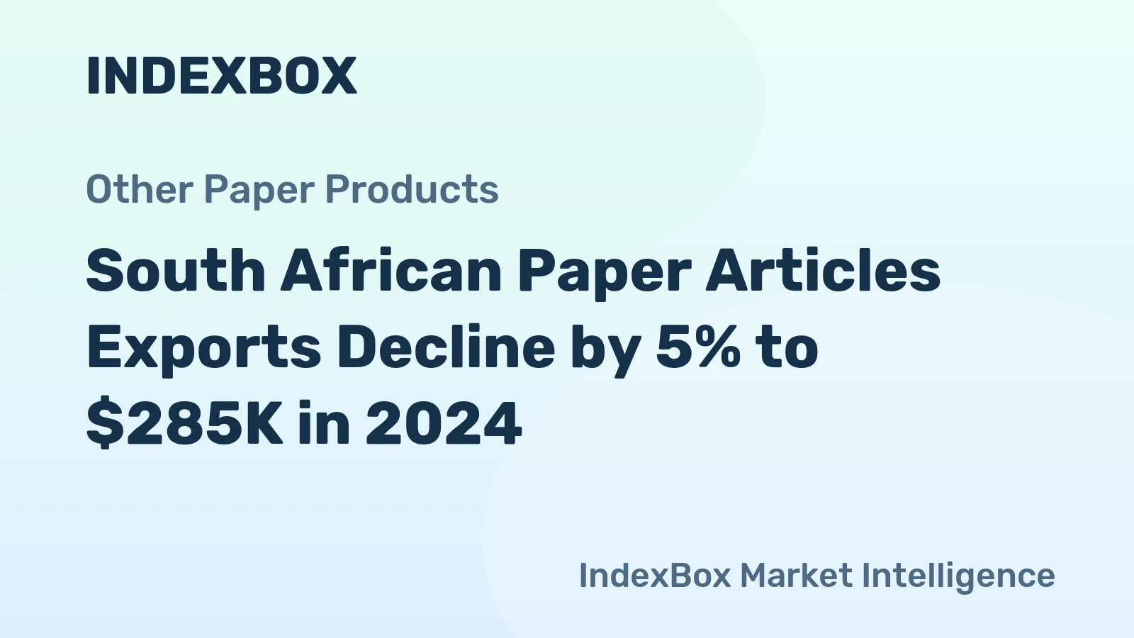 South African Paper Articles Exports Decline by 5% to $285K in 2024