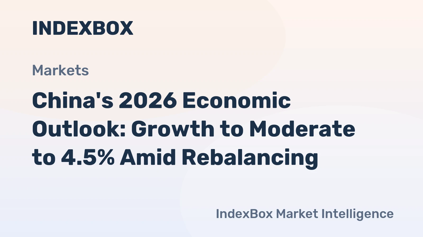 China's 2026 Economic Outlook: Growth to Moderate to 4.5% Amid Rebalancing