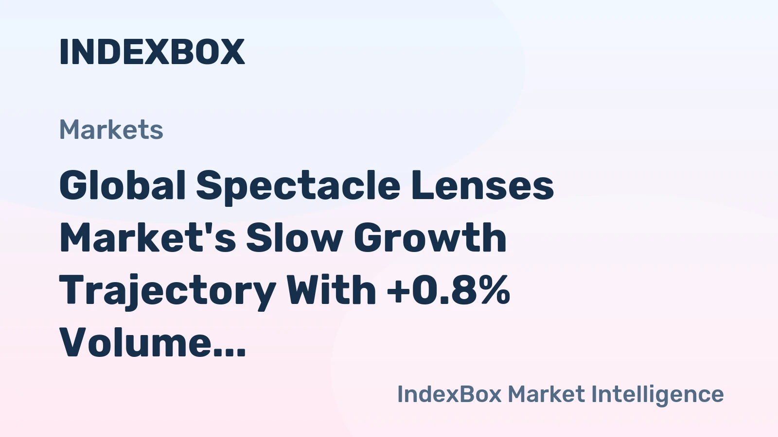 Global Spectacle Lenses Market's Slow Growth Trajectory With +0.8% Volume CAGR Forecast to 2035