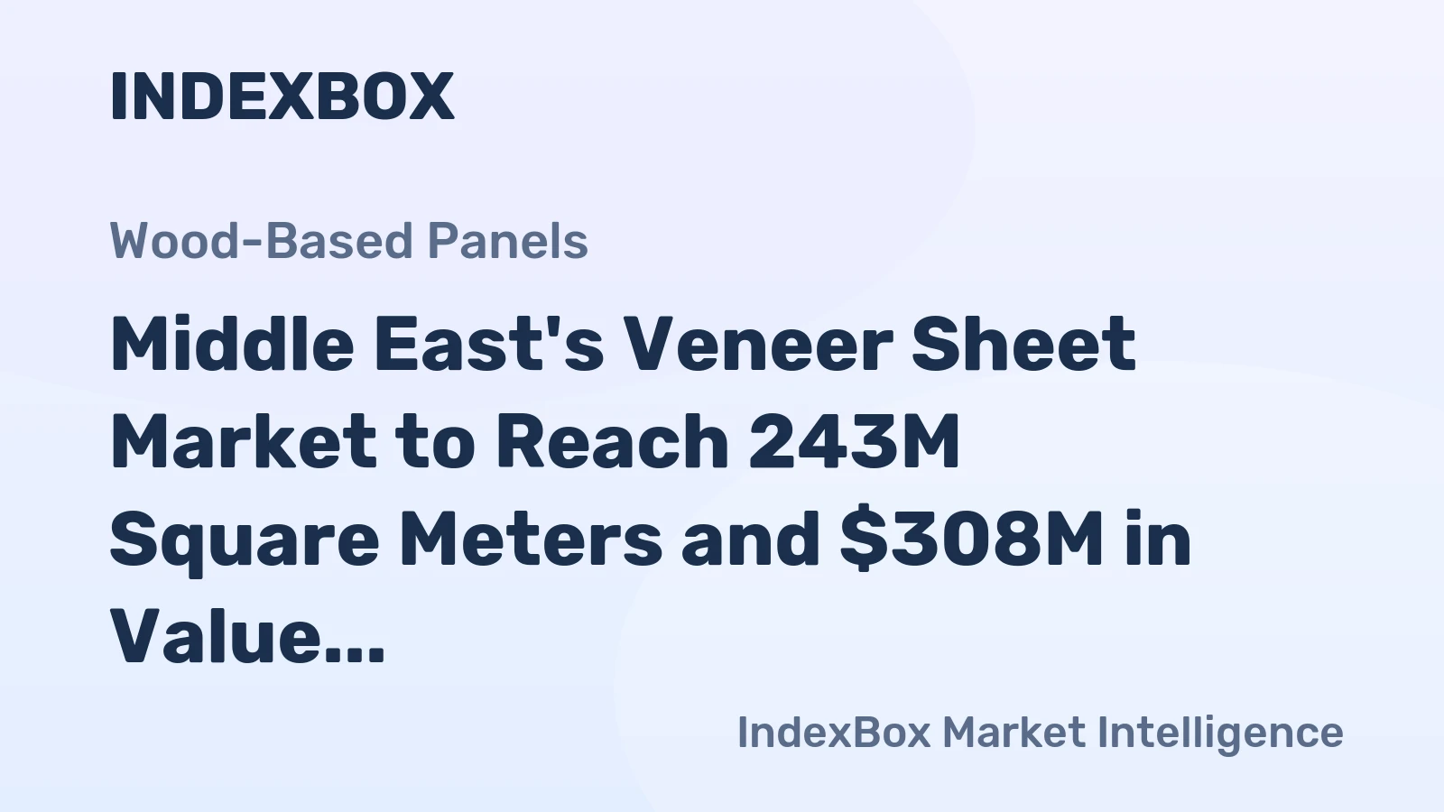 Middle East's Veneer Sheet Market to Reach 243M Square Meters and $308M in Value