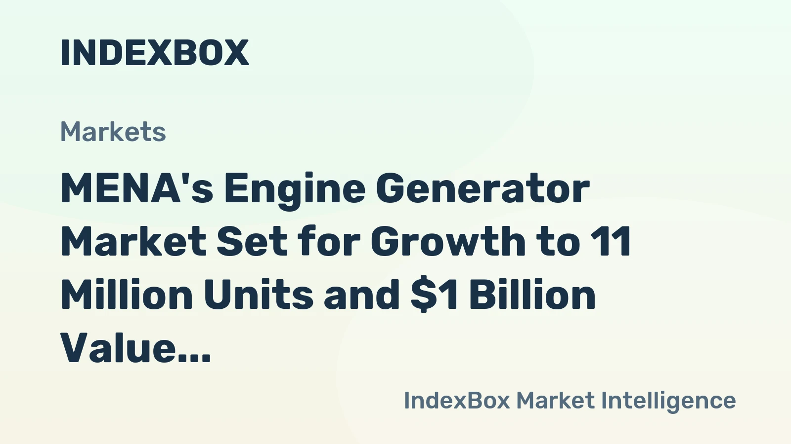 MENA's Engine Generator Market Set for Growth to 11 Million Units and $1 Billion Value