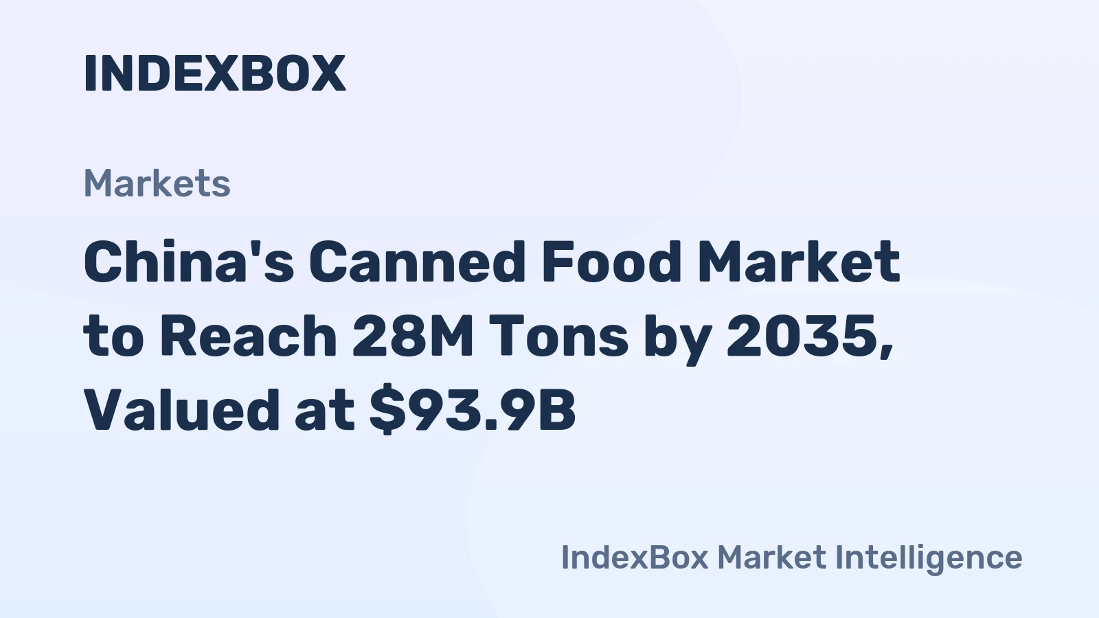 China's Canned Food Market to Reach 28M Tons by 2035, Valued at $93.9B