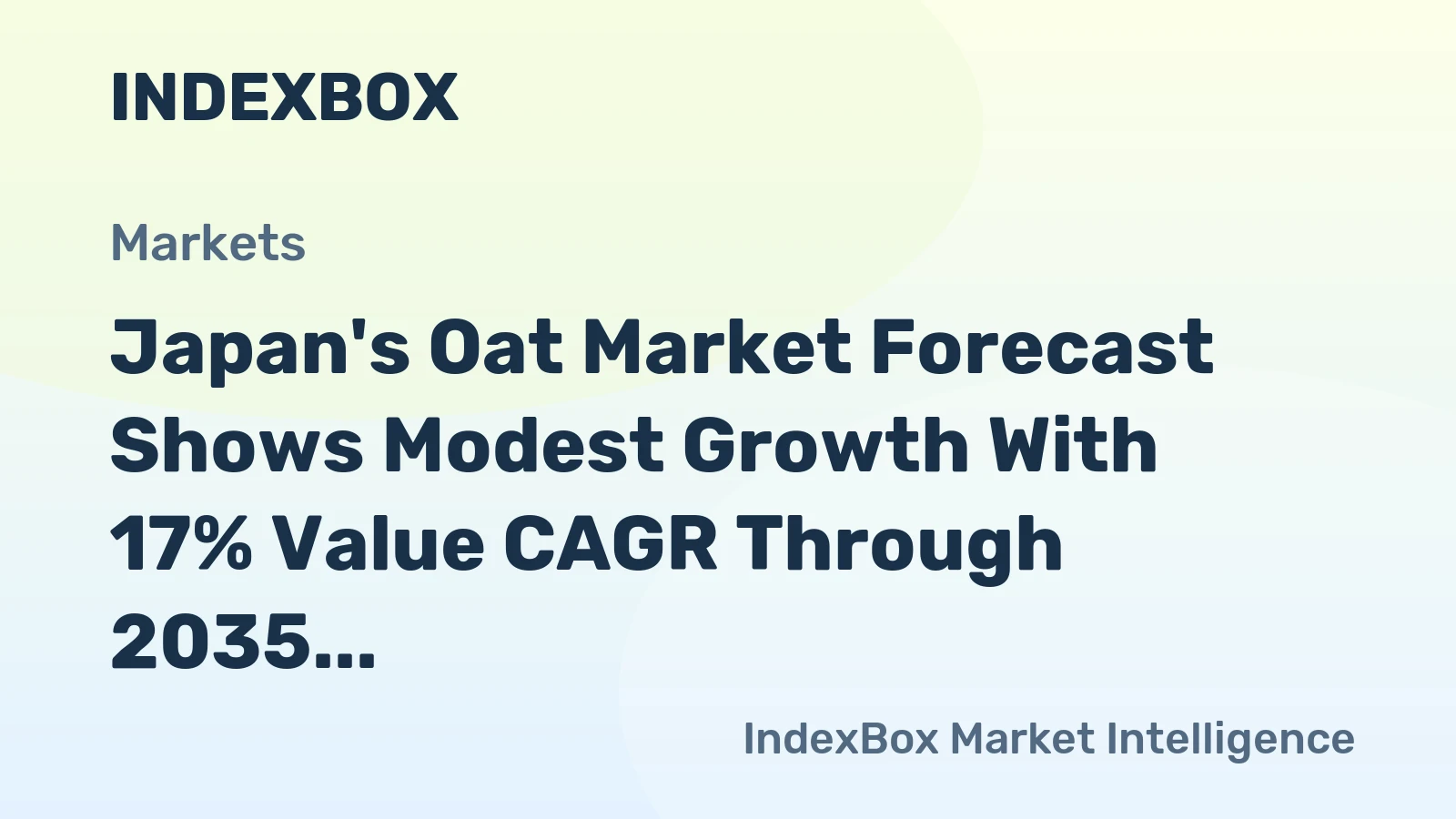 Japan's Oat Market Forecast Shows Modest Growth With 17% Value CAGR Through 2035