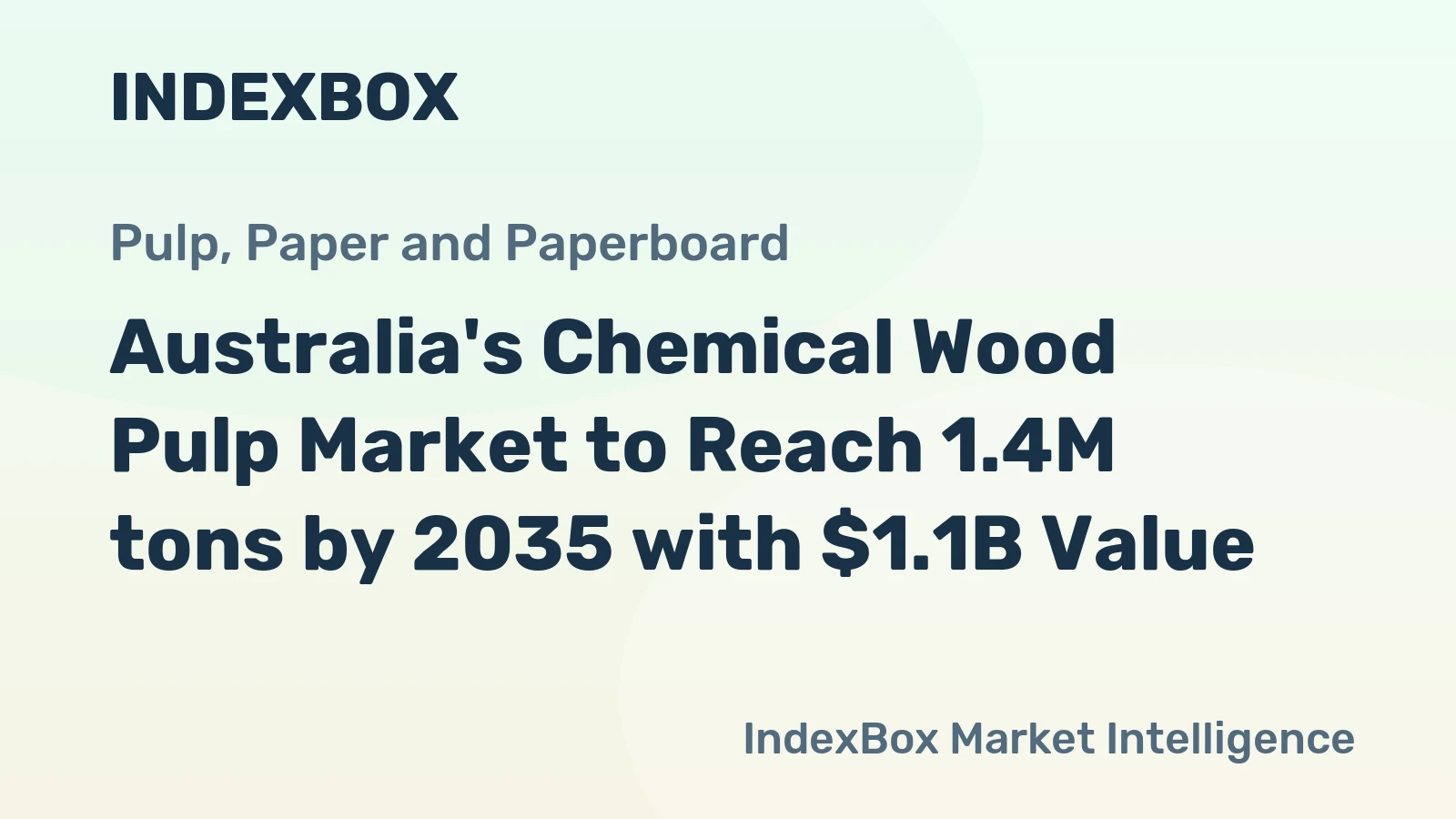 Australia's Chemical Wood Pulp Market to Reach 1.4M tons by 2035 with $1.1B Value