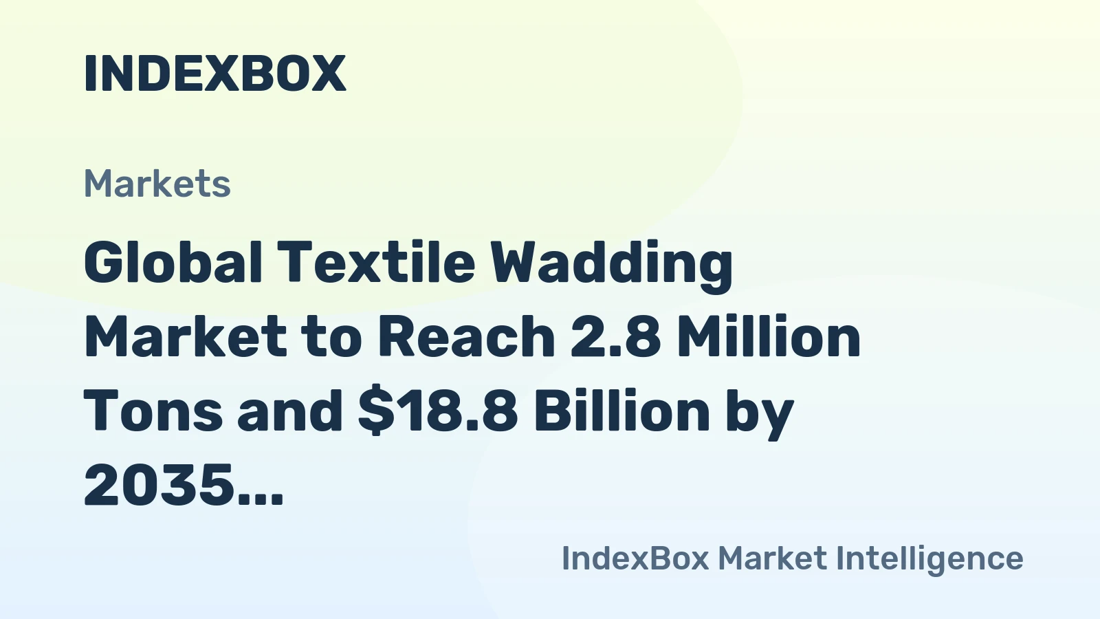 Global Textile Wadding Market to Reach 2.8 Million Tons and $18.8 Billion by 2035