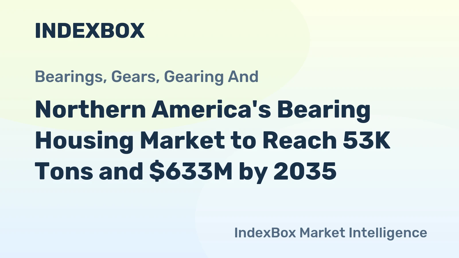 Northern America's Bearing Housing Market to Reach 53K Tons and $633M by 2035