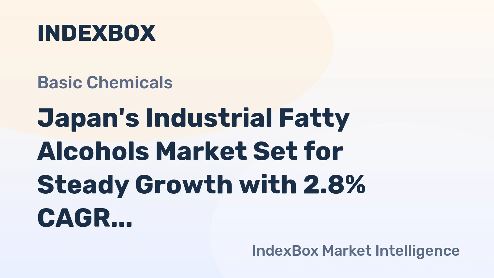 Japan's Industrial Fatty Alcohols Market Set for Steady Growth with 2.8% CAGR in Value
