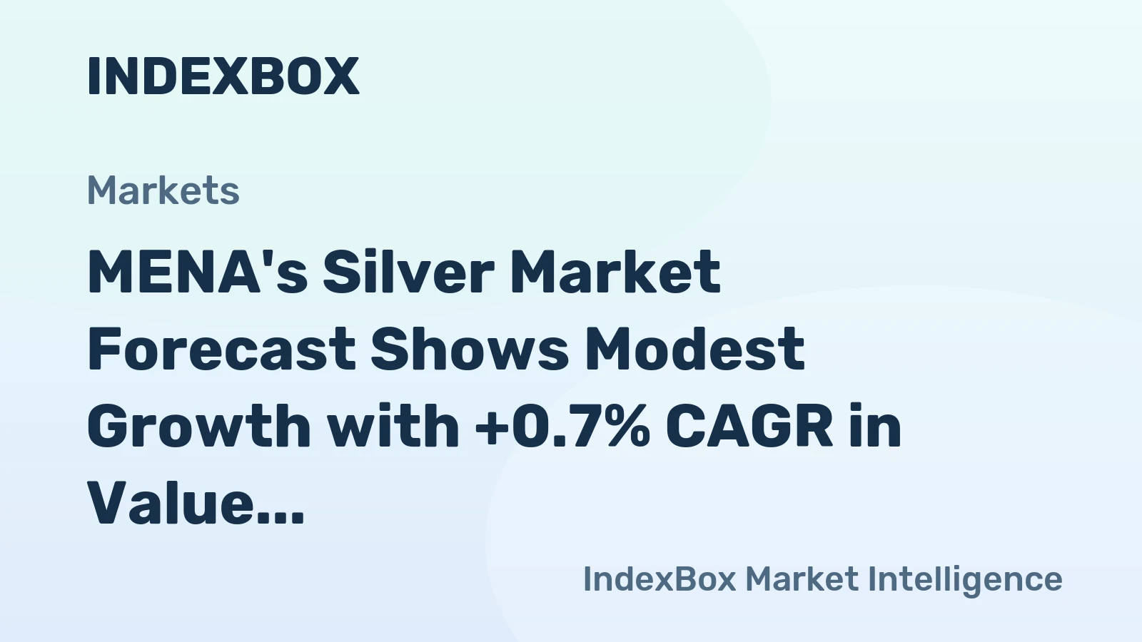 MENA's Silver Market Forecast Shows Modest Growth with +0.7% CAGR in Value Through 2035