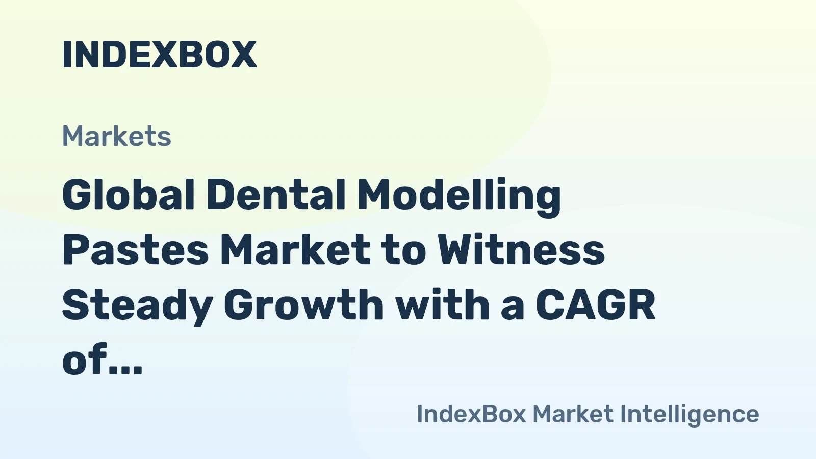 Global Dental Modelling Pastes Market to Witness Steady Growth with a CAGR of +2.6% from 2024 to 2035