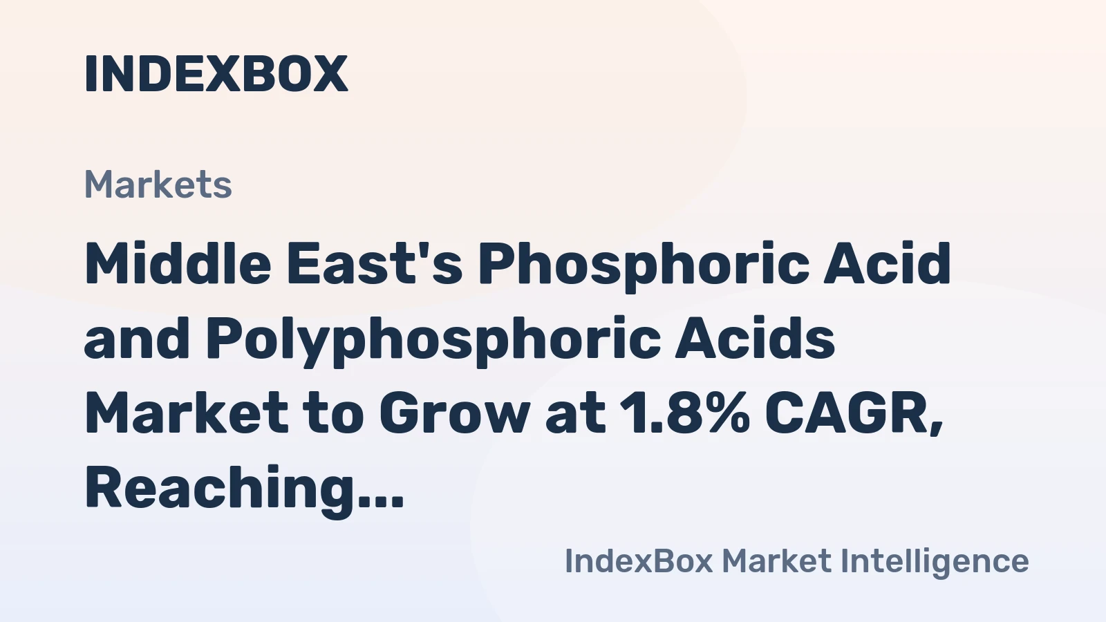 Middle East's Phosphoric Acid and Polyphosphoric Acids Market to Grow at 1.8% CAGR, Reaching 718K Tons by 2035